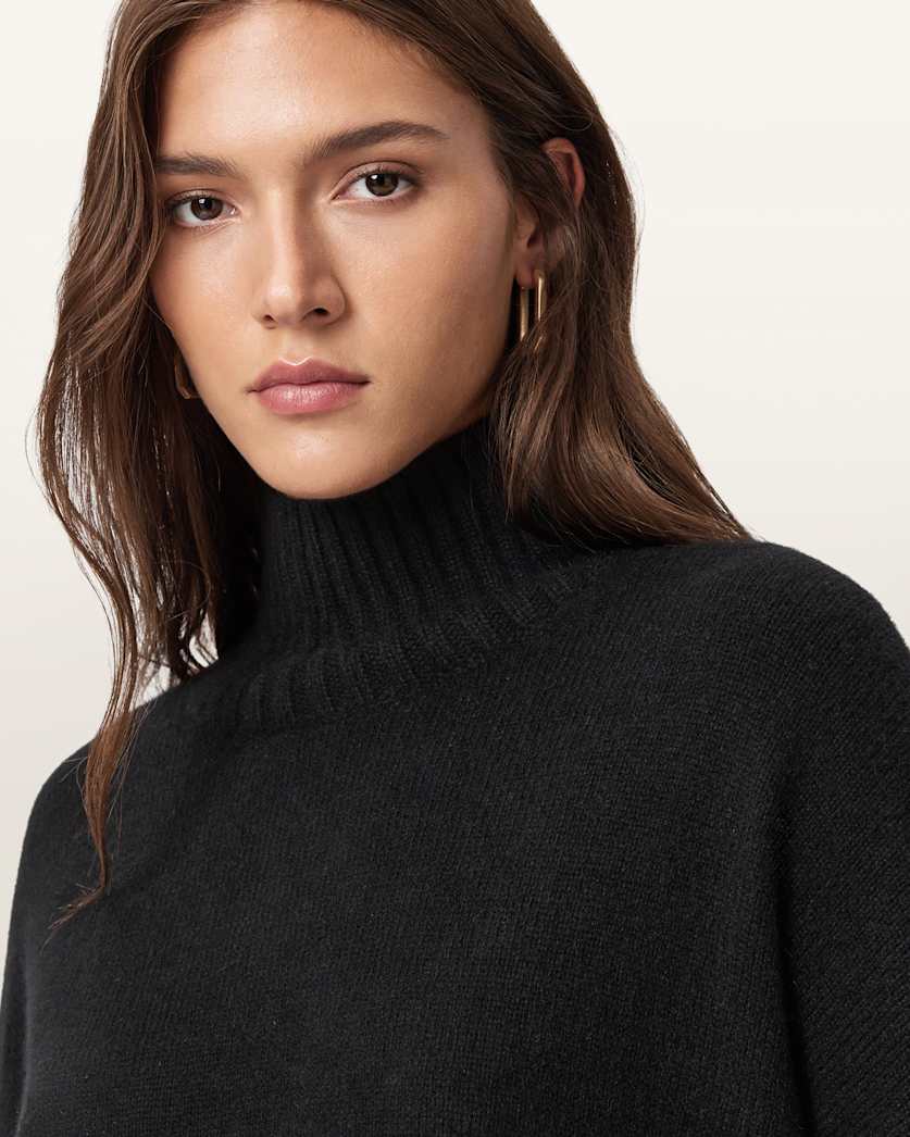 Ester Cashmere Roll Neck Black | ALLSAINTS
